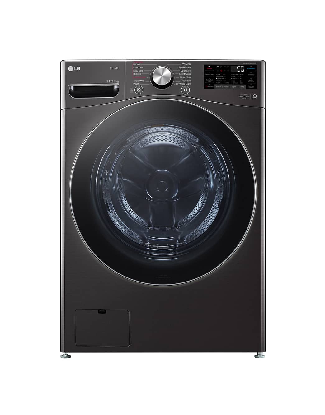 LG 21/12kg, Front Load Washer Dryer in Black Steel | LG SG