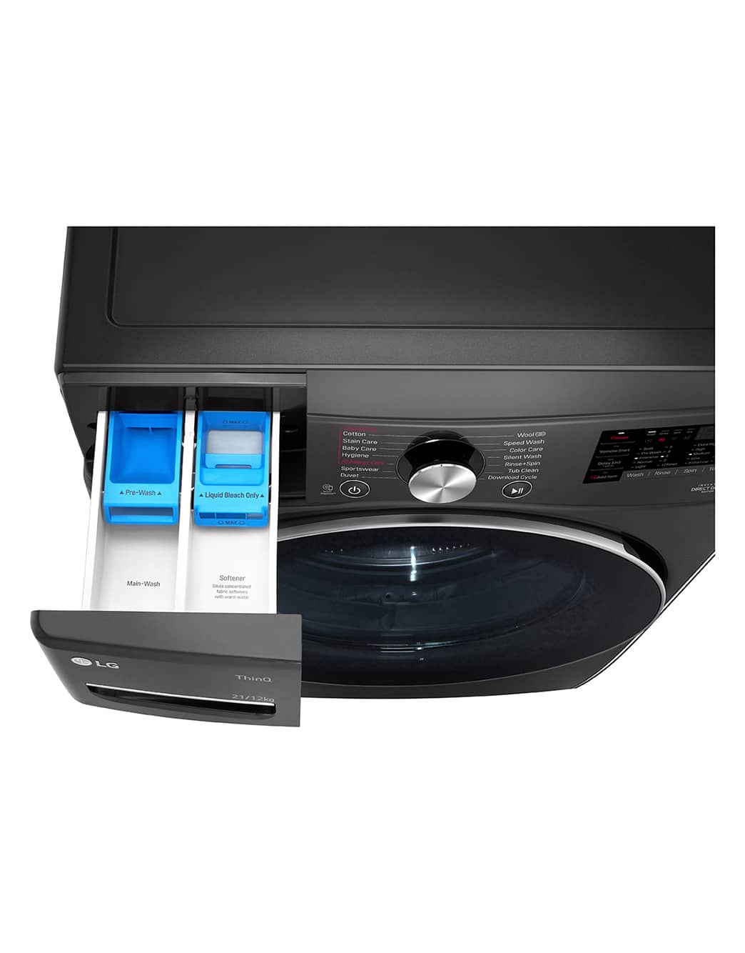 LG 21/12kg, Front Load Washer Dryer in Black Steel | LG SG