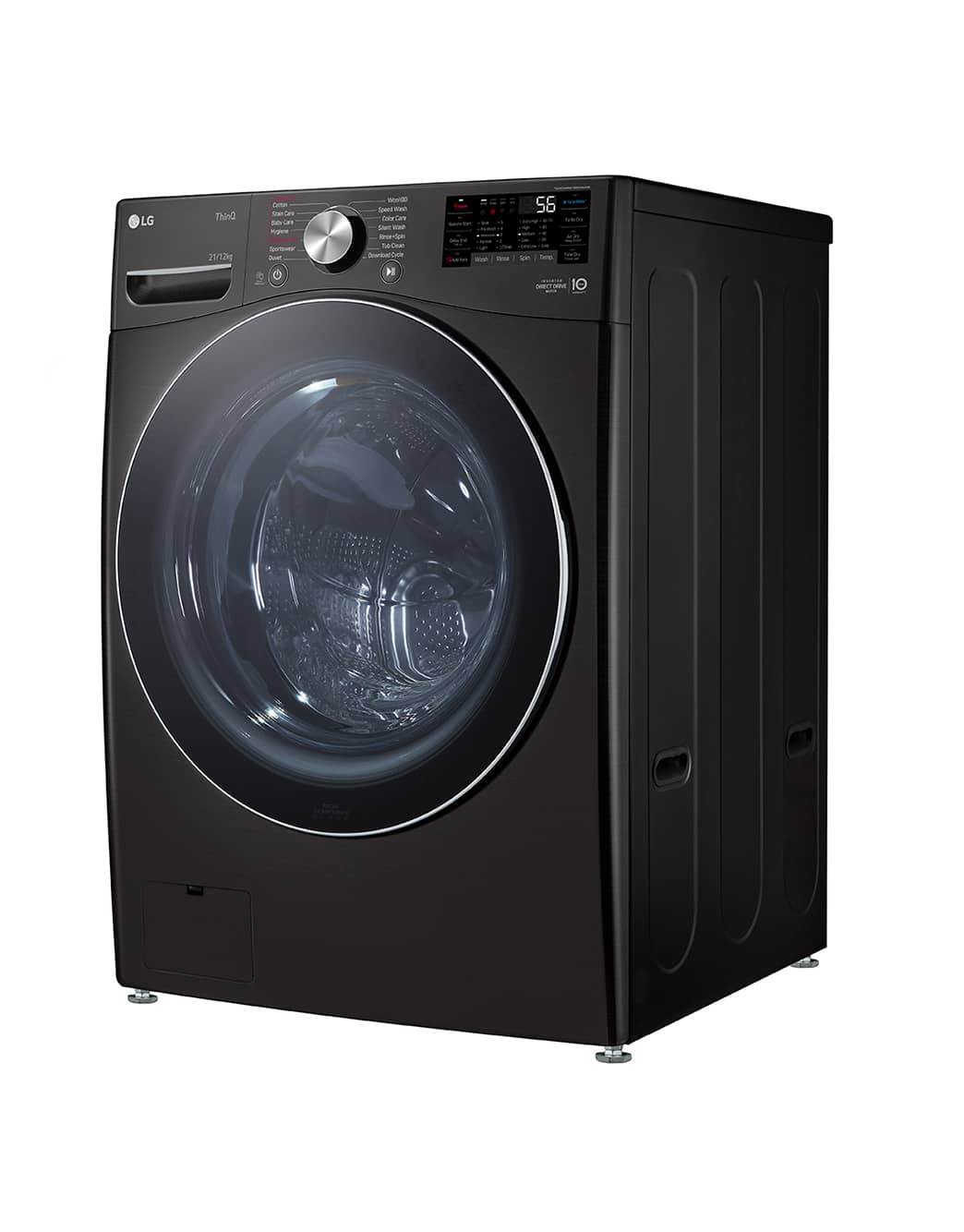 LG 21/12kg, Front Load Washer Dryer in Black Steel | LG SG