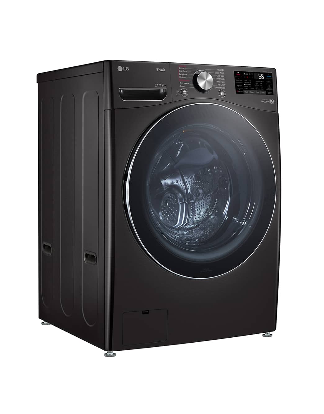 LG 21/12kg, Front Load Washer Dryer in Black Steel | LG SG