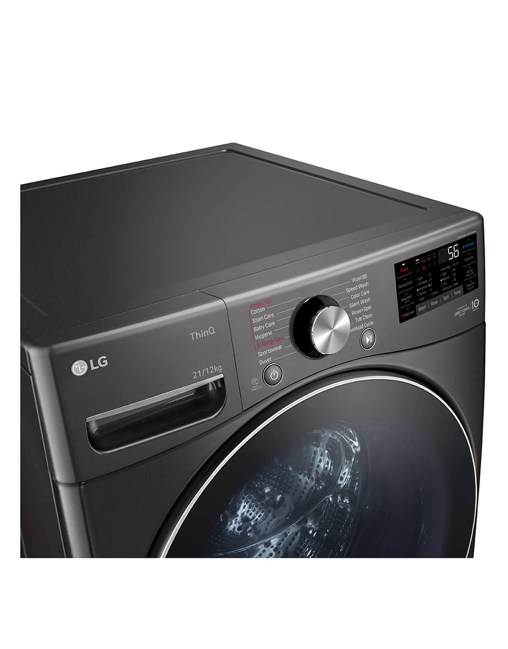 LG 21/12kg, Front Load Washer Dryer in Black Steel | LG SG