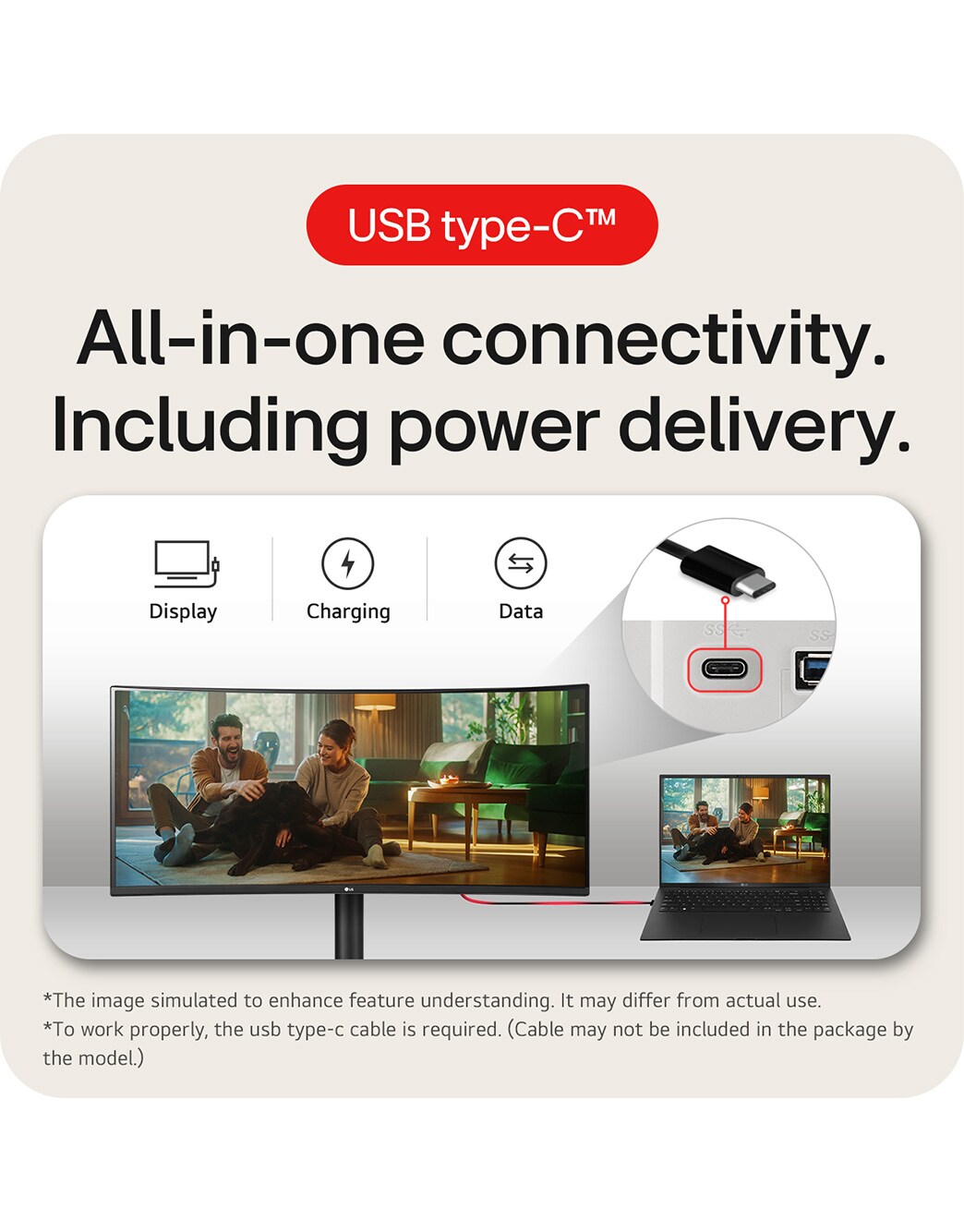 34" Curved UltraWide™ WQHD HDR 10 100Hz Monitor with AMD FreeSync™ | LG TH