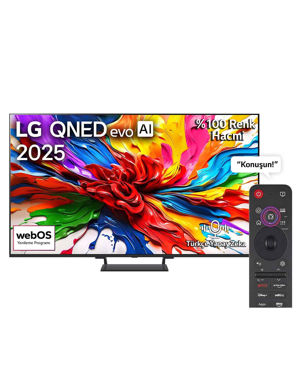 75 İnç LG QNED evo AI QNED93 MiniLED 4K Smart TV AI Sihirli Kumanda ...