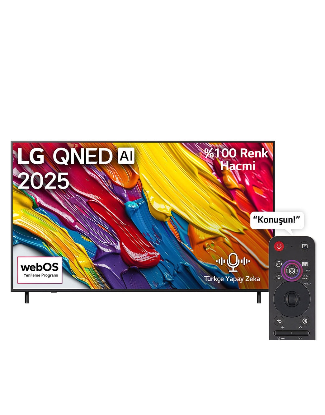 55 inç LG QNED AI QNED82 4K Smart TV AI Sihirli Kumanda Dolby Vision ...