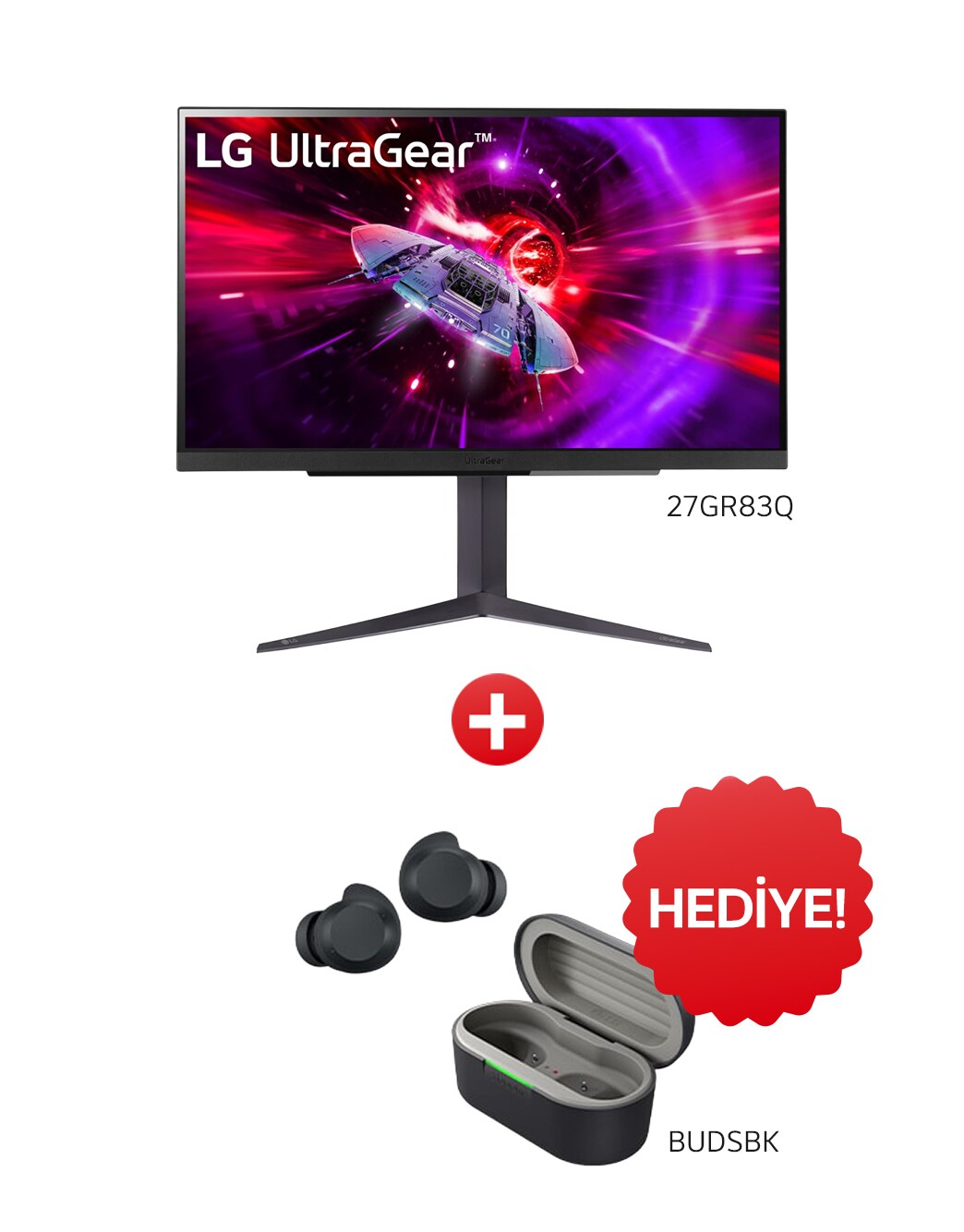 LG UltraGear 27GR83 Oyun Monitörü Satın Alımlarında BUDS Siyah Kulaklık ...