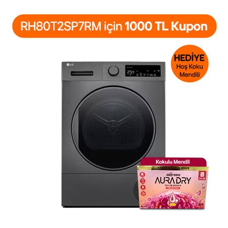 LG 8 Kg Kurutma Makinesi | Isı Pompalı - RH80T2SP7RM | LG TR