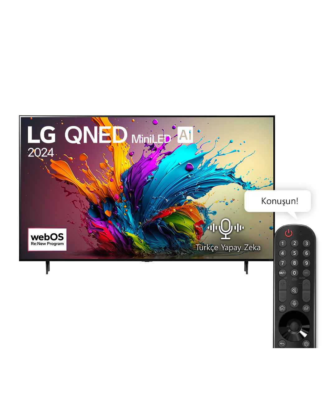 86 inç LG QNED MiniLED AI QNED91 4K Smart TV 2024 - 86QNED91T6A | LG TR