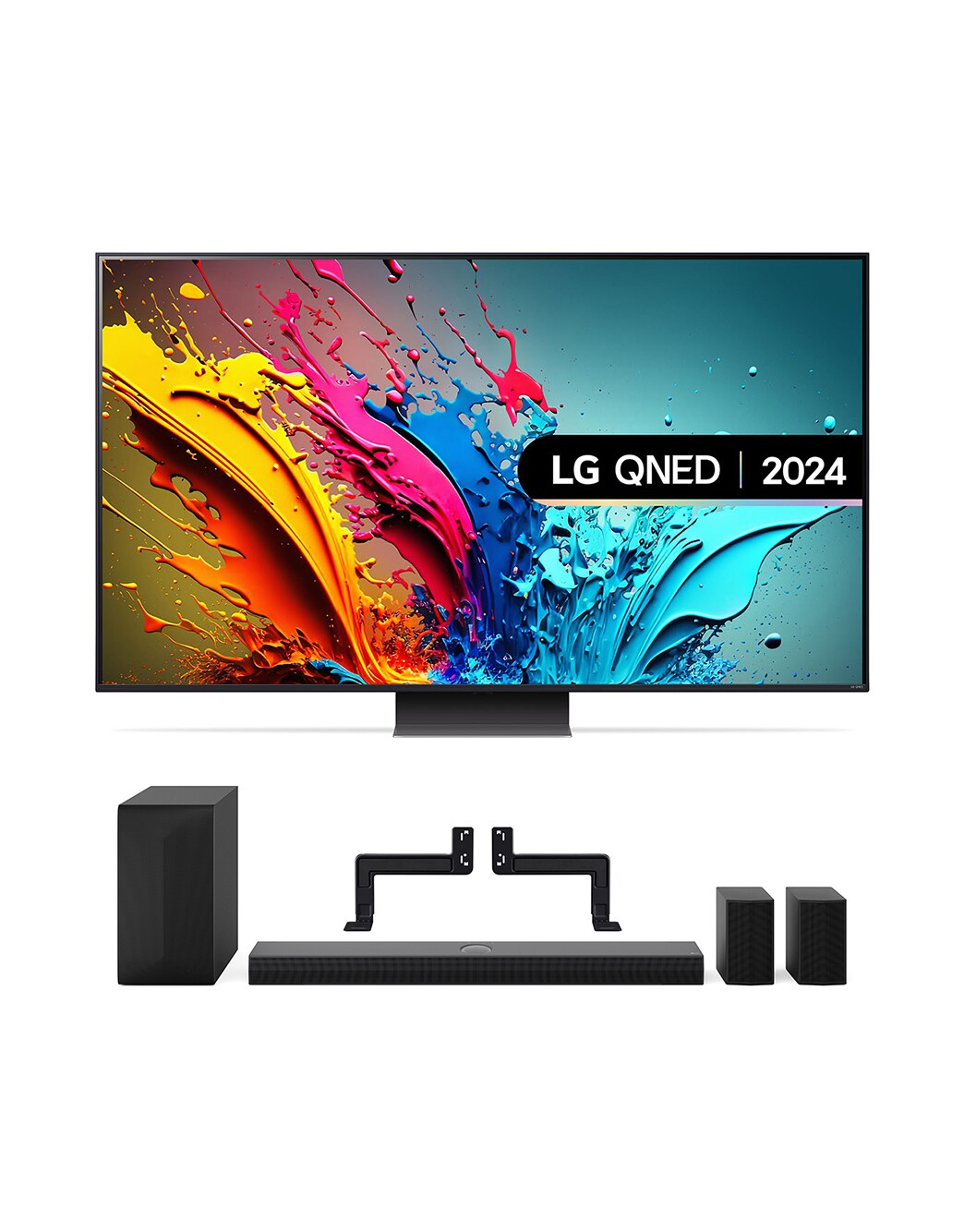 75 inch LG QNED86 4K TV & US70TR Soundbar & BT5 Bracket | LG UK