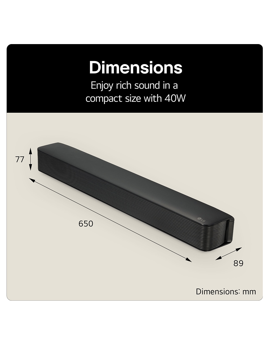 LG Soundbar for TV with 2.0 Channel SQM1 | LG UK