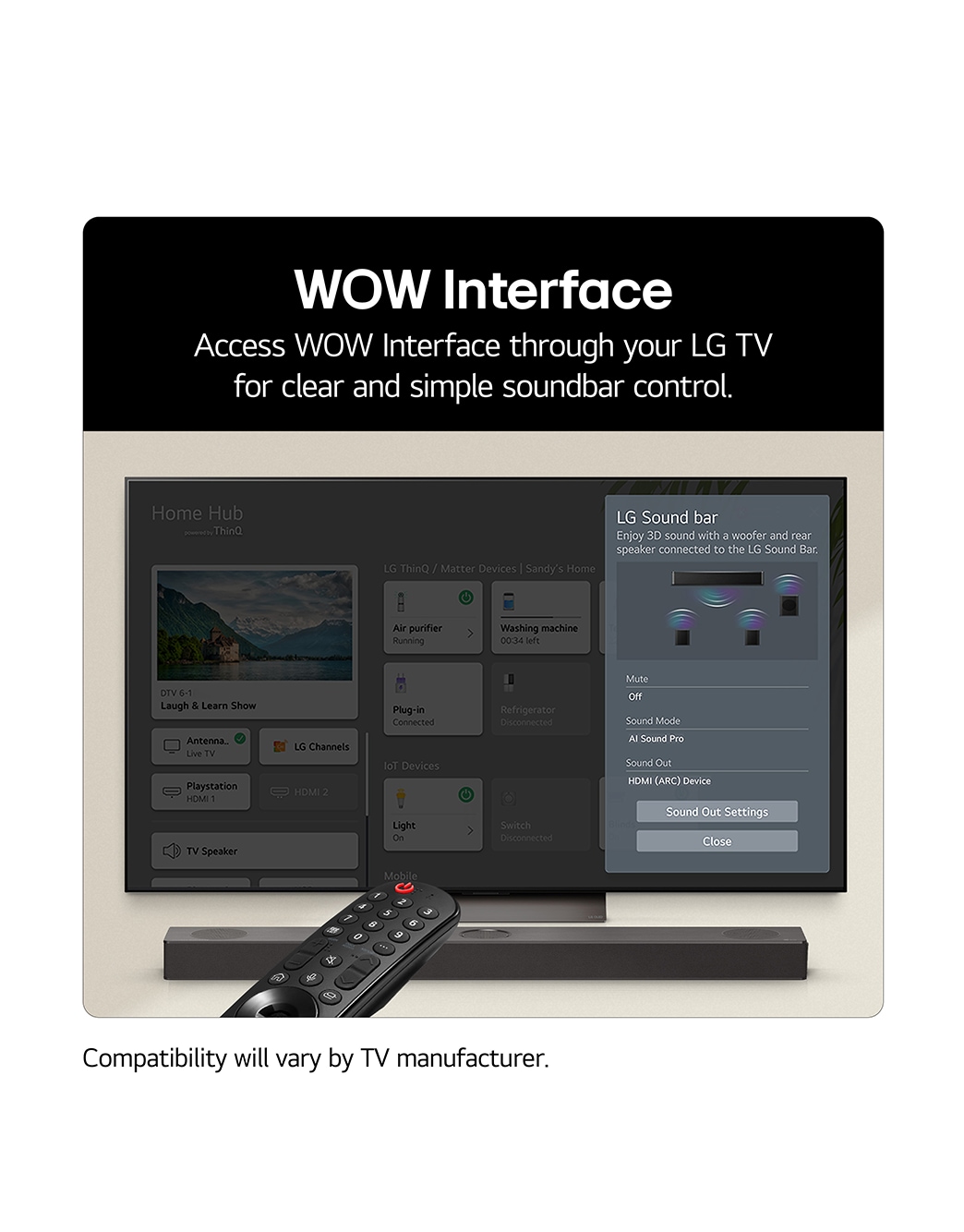 LG Soundbar Dolby Atmos 3.1.3 channel USC9S | LG UK