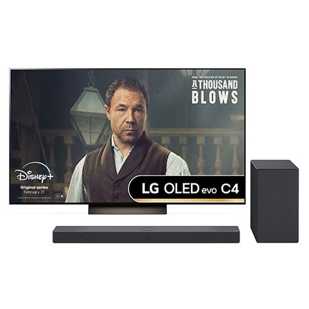 77 inch LG OLED evo AI C4 Smart TV & 3.1.3 channel USC9S LG Soundbar ...