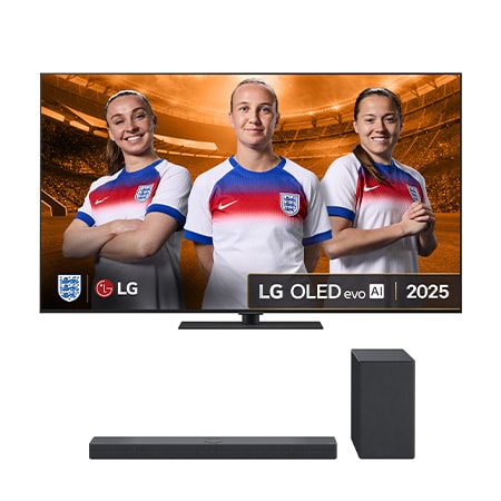 65 inch LG OLED evo AI G5 Stand + Soundbar bundle OLED65G56LS.USC9S | LG UK