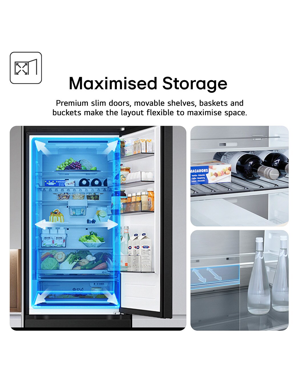 375L Fit & Max Fridge Freezer Black - GBBS524CEV | LG UK