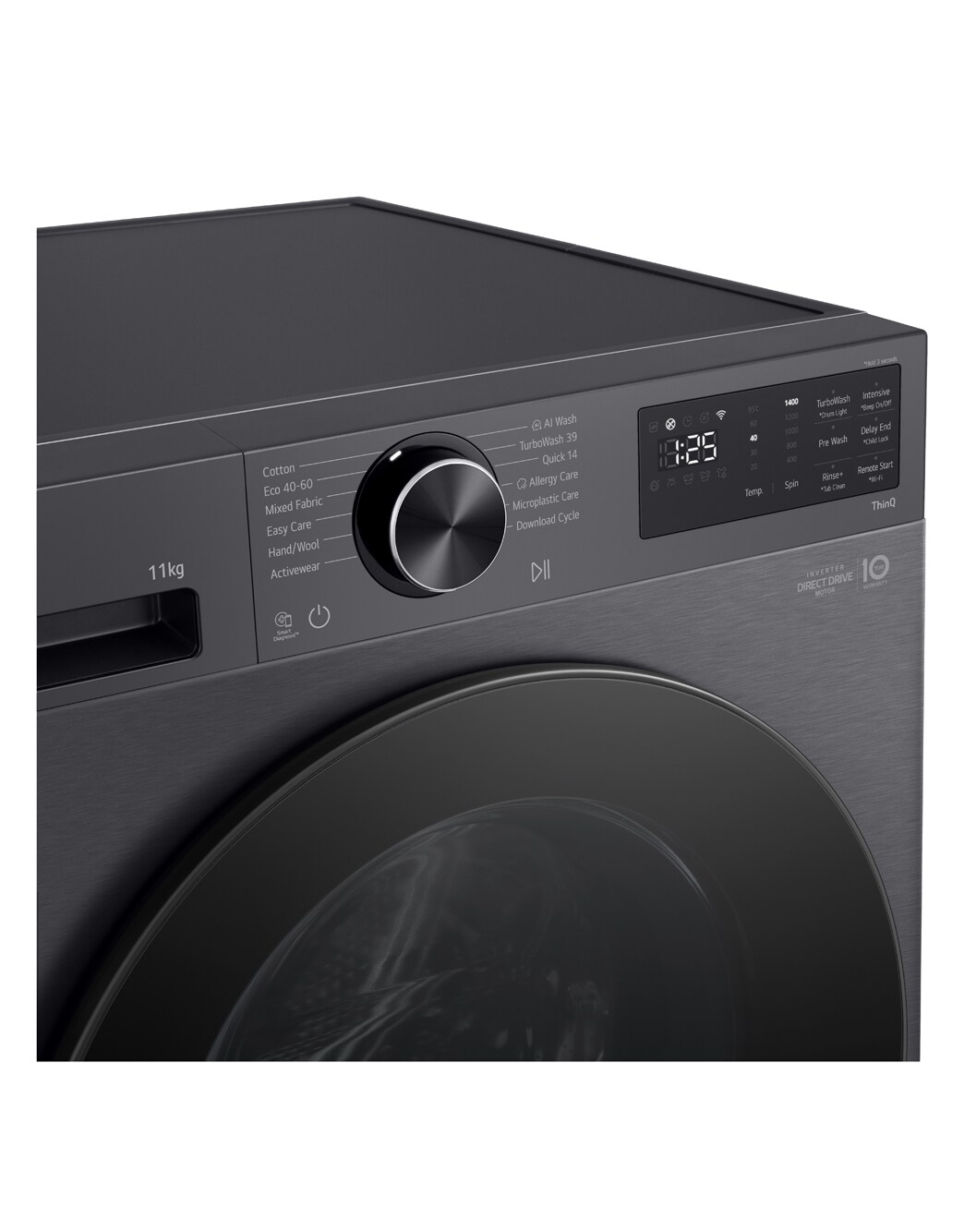 11kg Direct Drive Washing Machine Matte Black | LG UK
