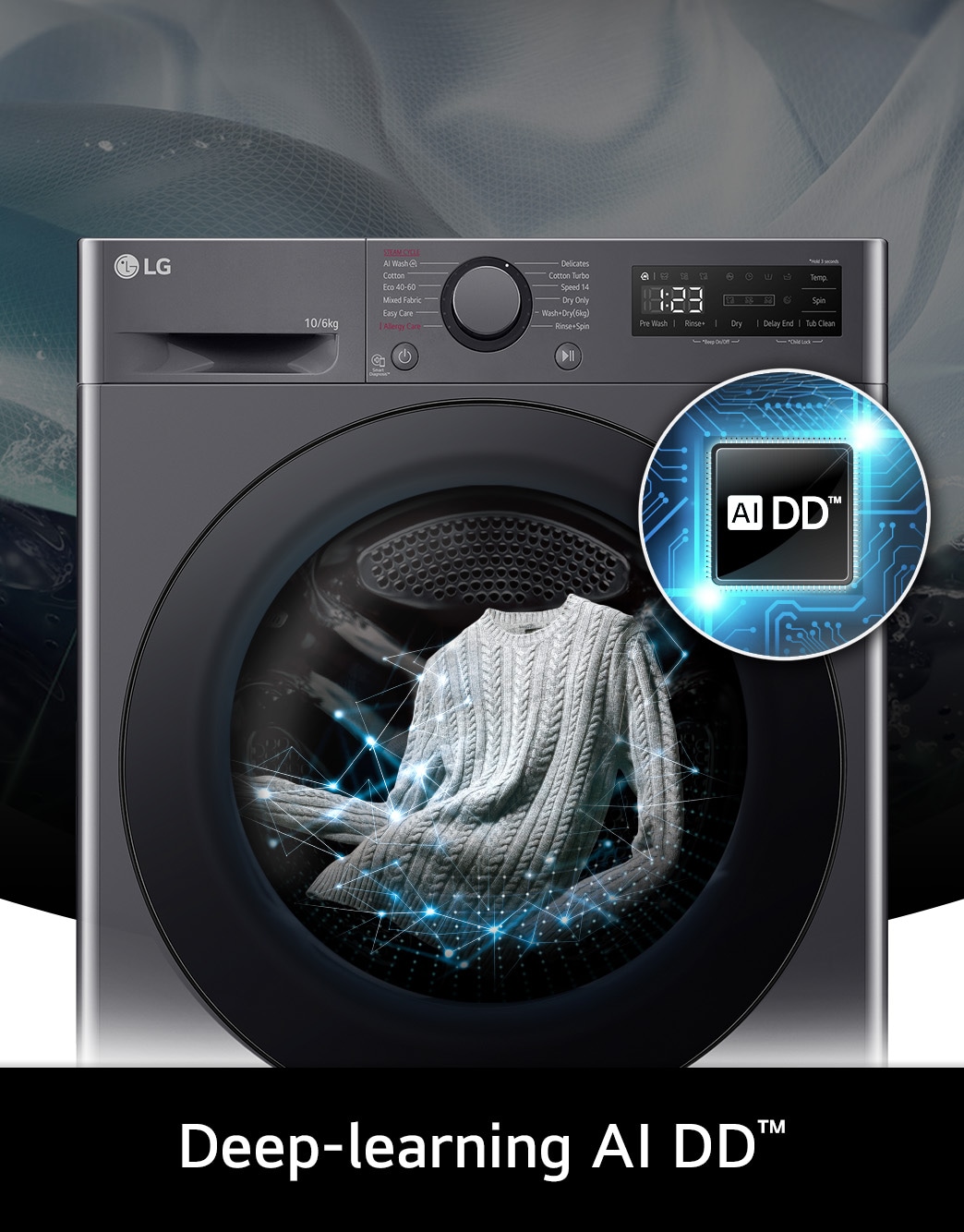 10kg/6kg TurboWash™ Washer Dryer Slate Grey | LG UK