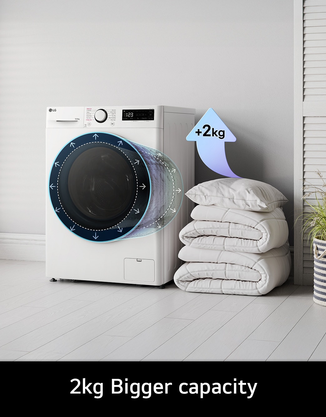 10kg/6kg AI Direct Drive™ Washer Dryer - White | LG UK