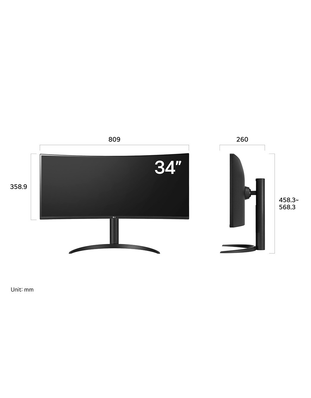34" UltraWide Monitor 34WR55QK-B | LG UK