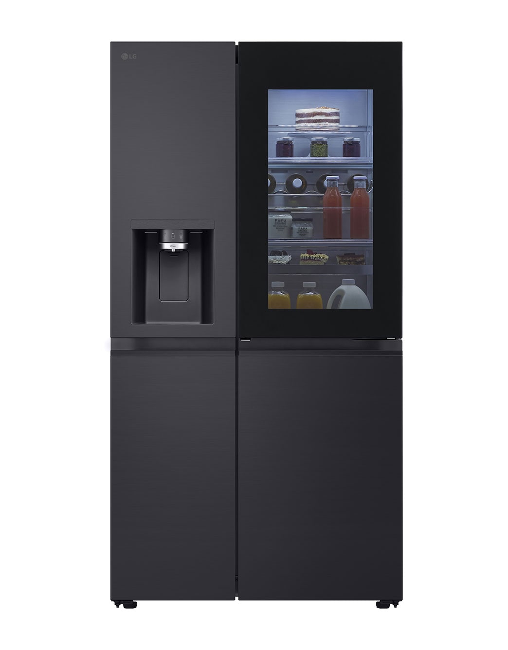 628L Side-By-Side Refrigerator Essence Black Steel | LG UK