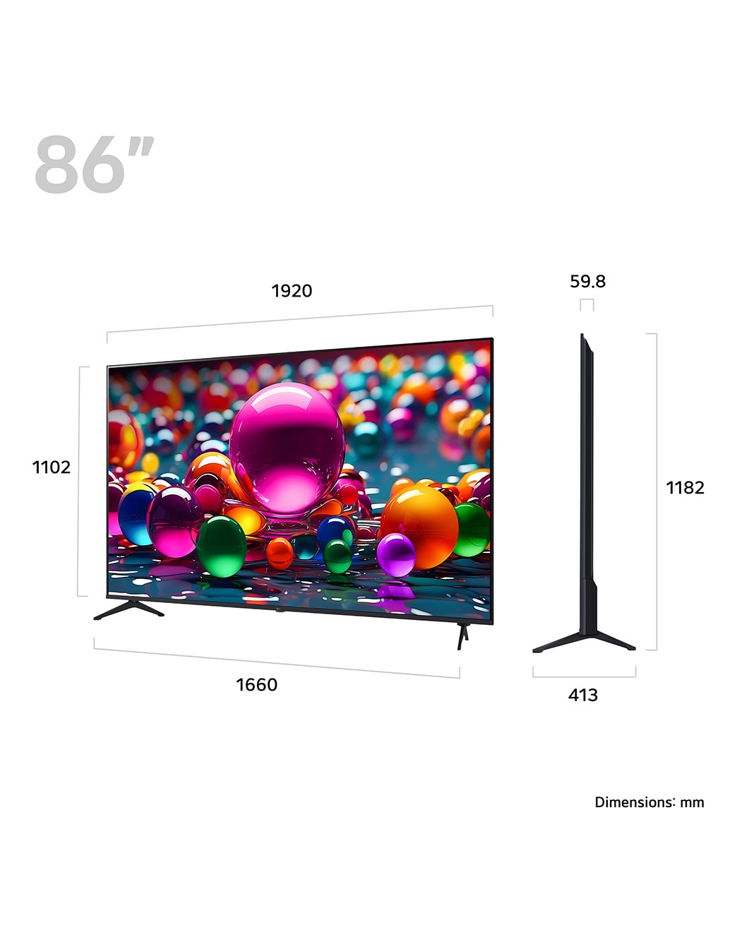 86 inch LG UHD AI UA75 4K Smart TV 2025 - 86UA75006LA | LG UK