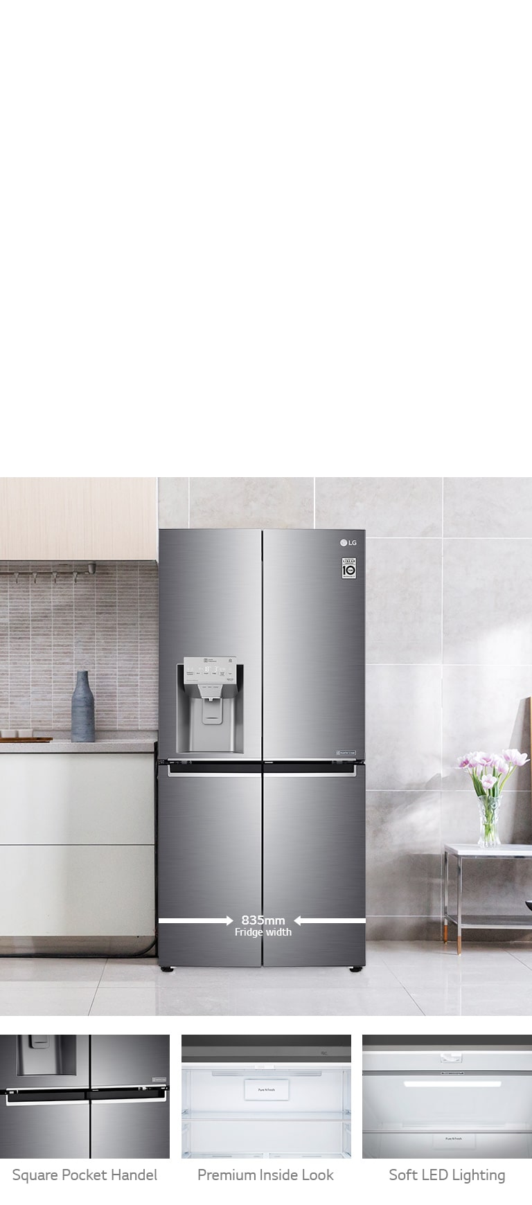 530L Multi Door Fridge Freezer - GMB844PZFG | LG UK