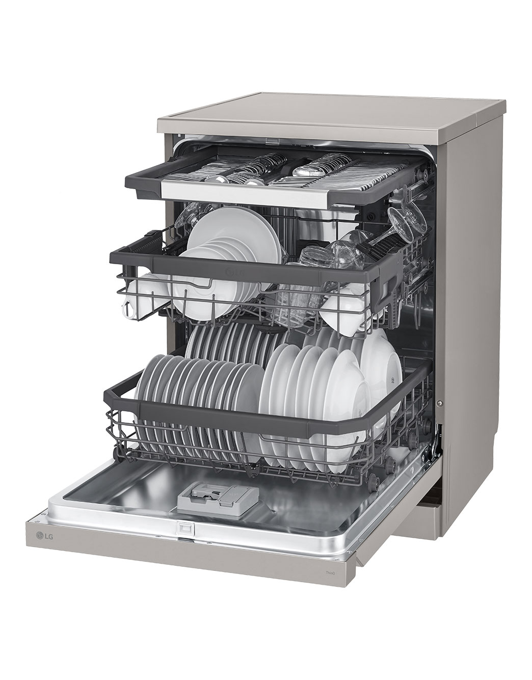 14 Place Setting Freestanding Dishwasher Silver | LG UK