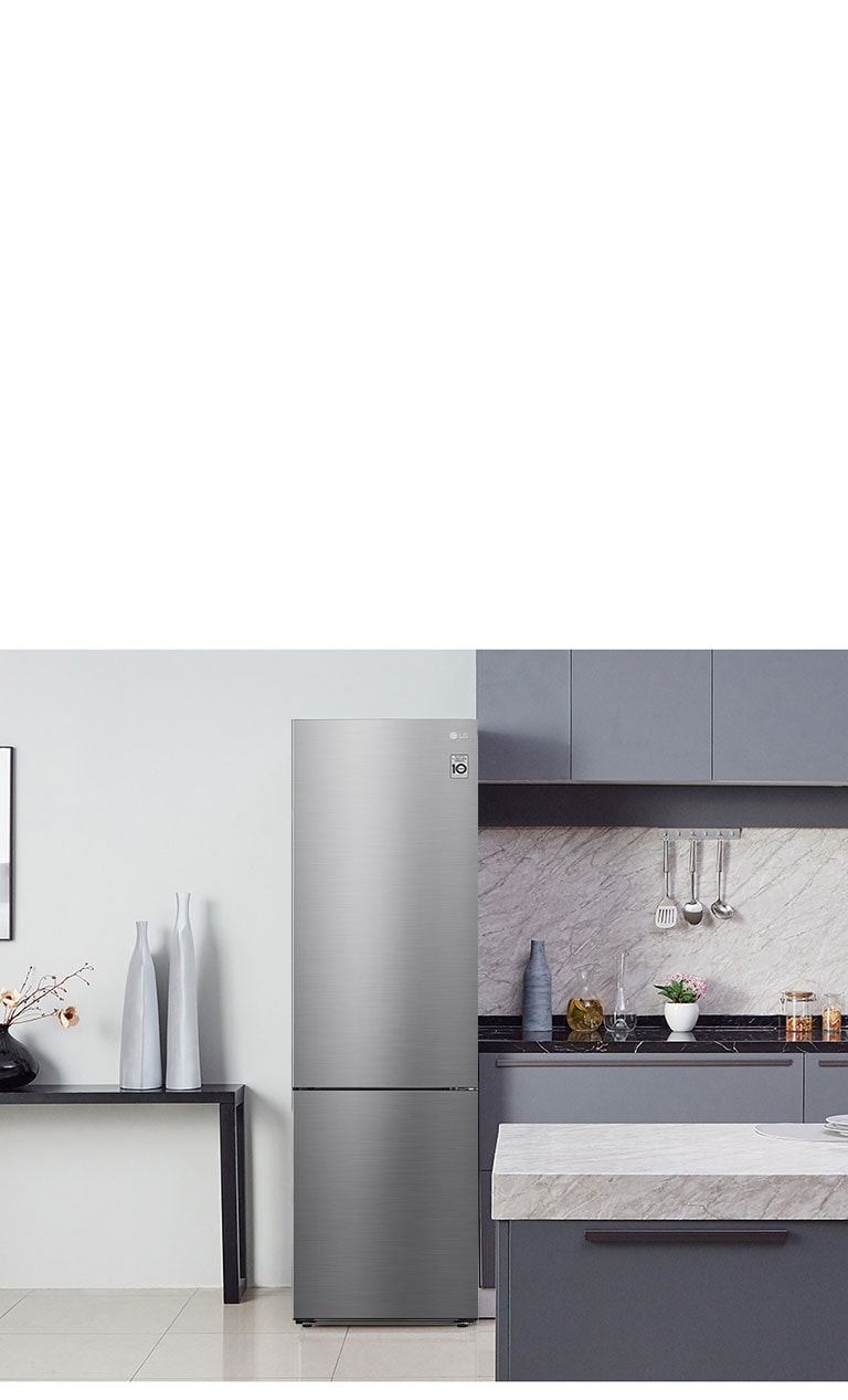 384L Tall Fridge Freezer Shiny Steel | LG UK