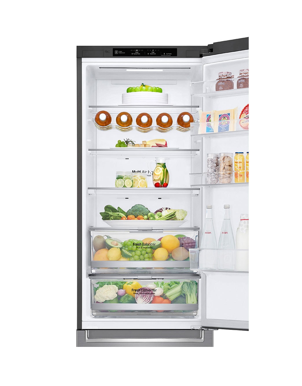 384L Tall Fridge Freezer Shiny Steel | LG UK