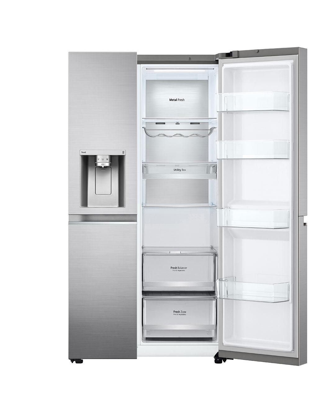 635L American Style Fridge Freezer Shiny Steel | LG UK