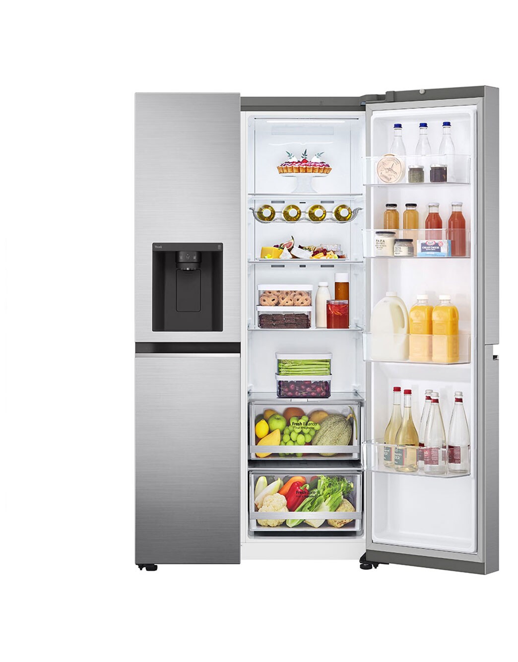 635L American Style Fridge Freezer Shiny Steel | LG UK