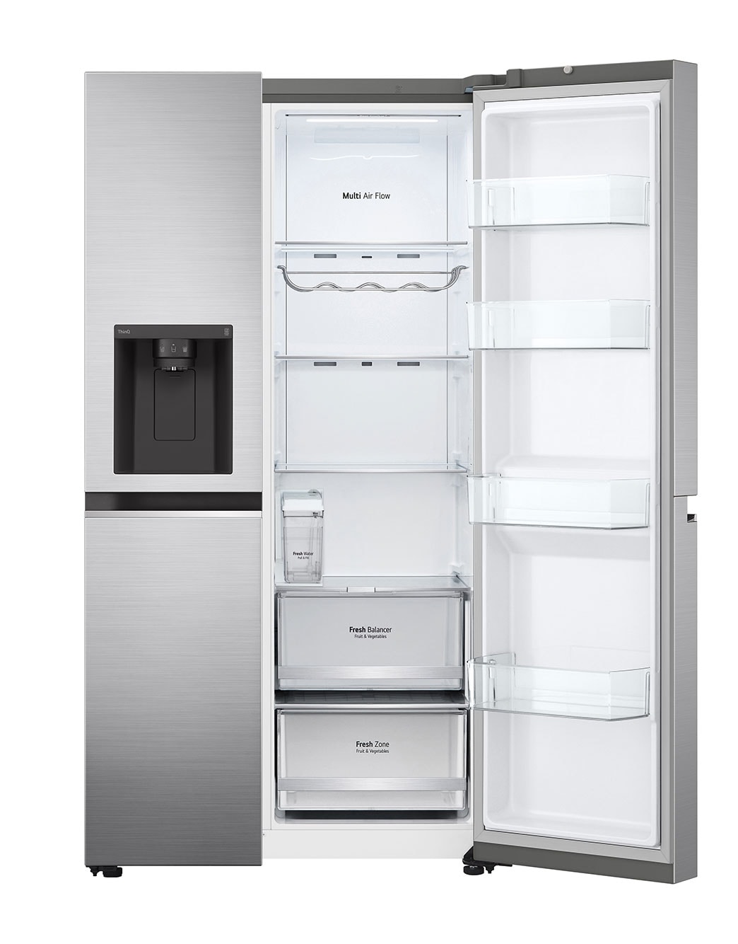 635L American Style Fridge Freezer Shiny Steel | LG UK