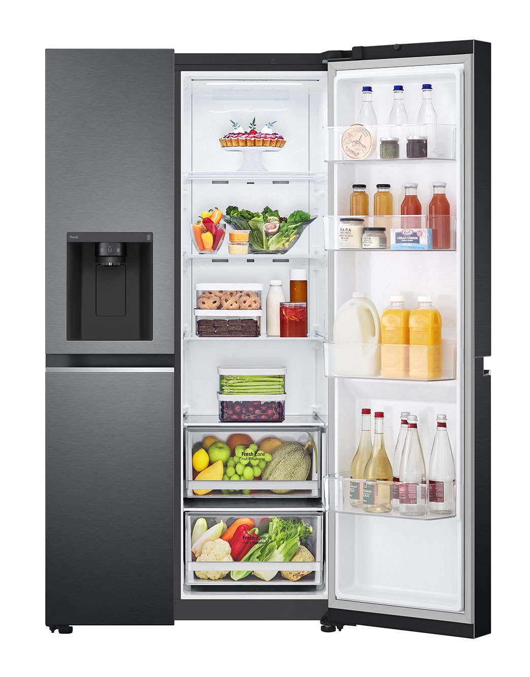 635L American Style Fridge Freezer Matte Black | LG UK