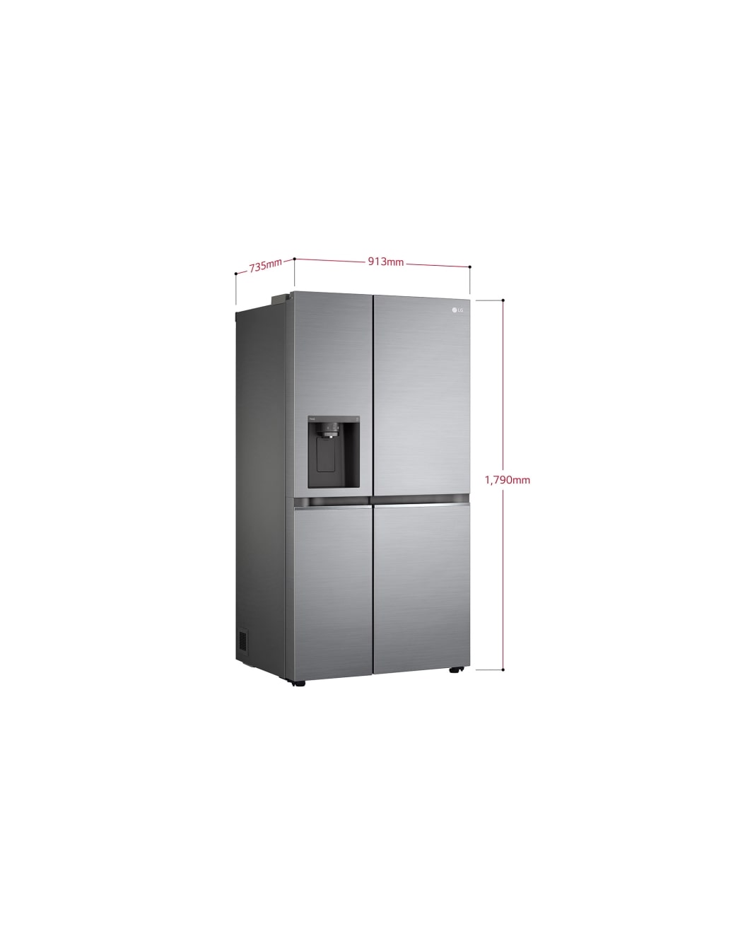 635L American Style Fridge Freezer Shiny Steel | LG UK