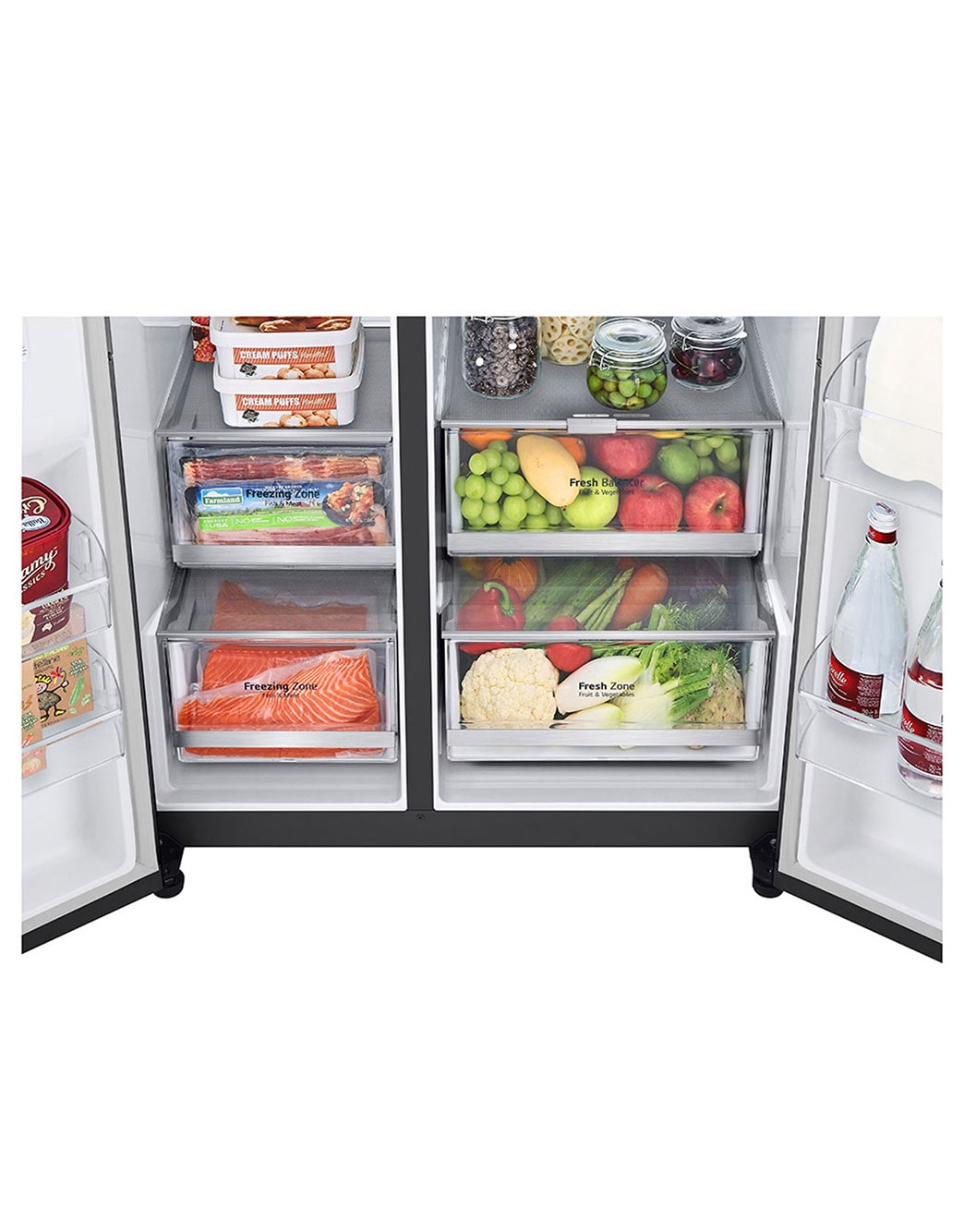 635L American Style Fridge Freezer Matte Black | LG UK