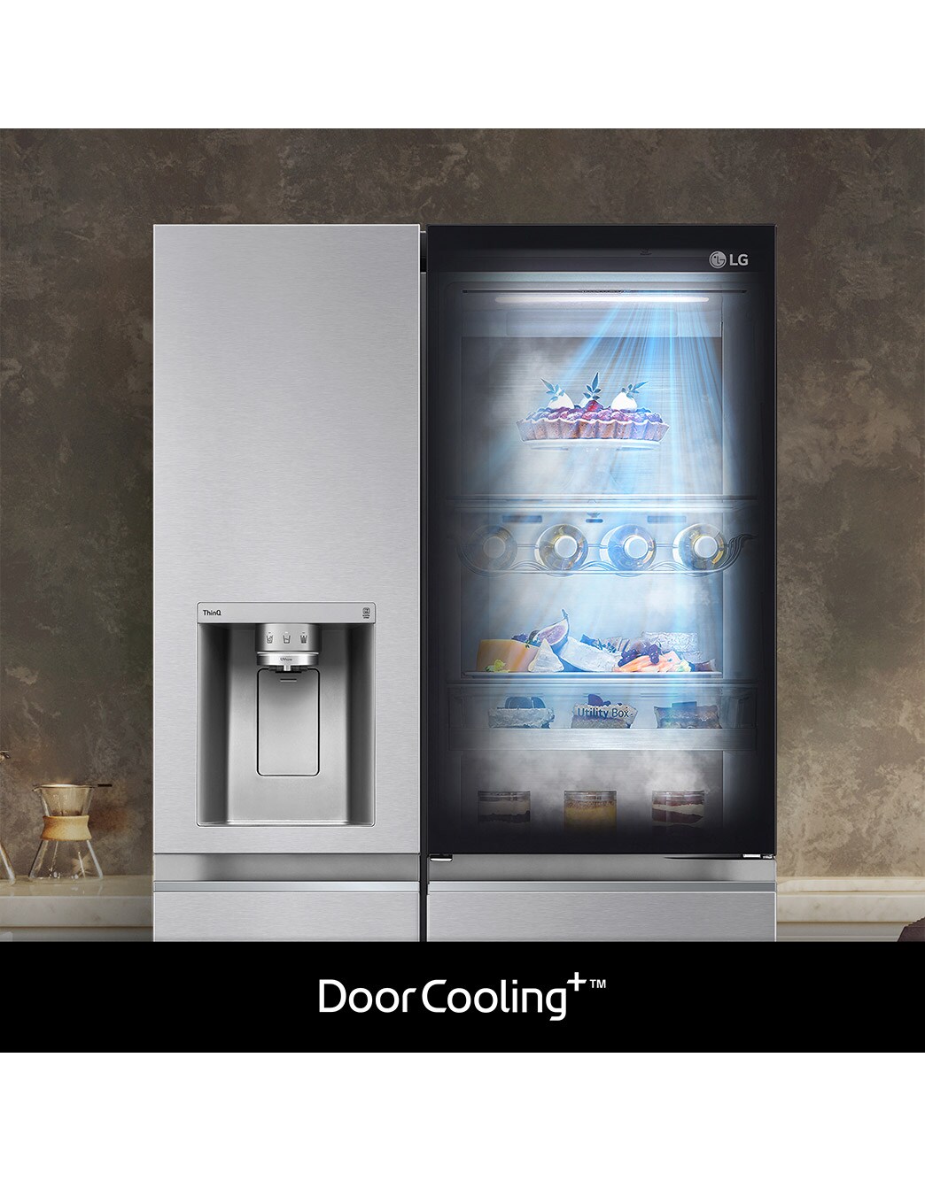 635L InstaView™ American Fridge Freezer - GSXV91BSAE | LG UK