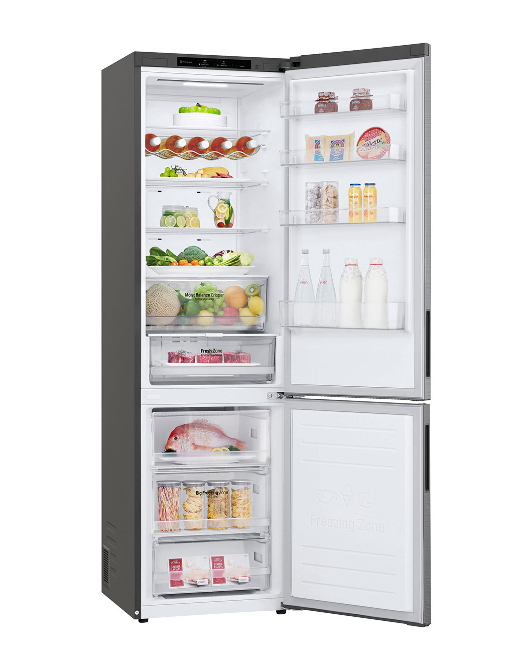 384L Tall Fridge Freezer Shiny Steel | LG UK