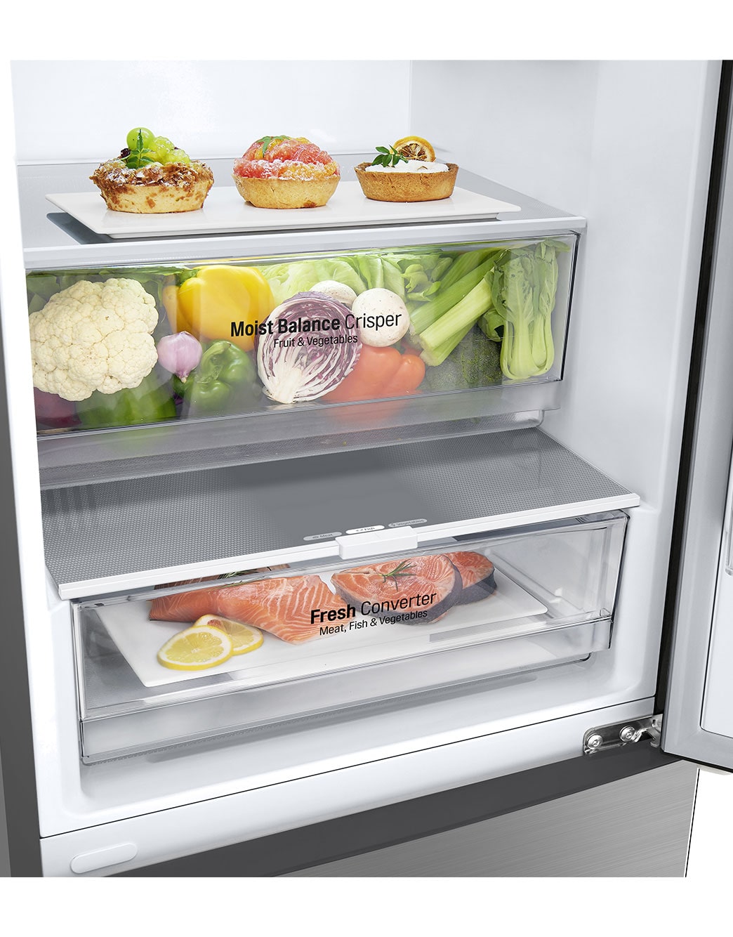 384L Tall Fridge Freezer Shiny Steel | LG UK