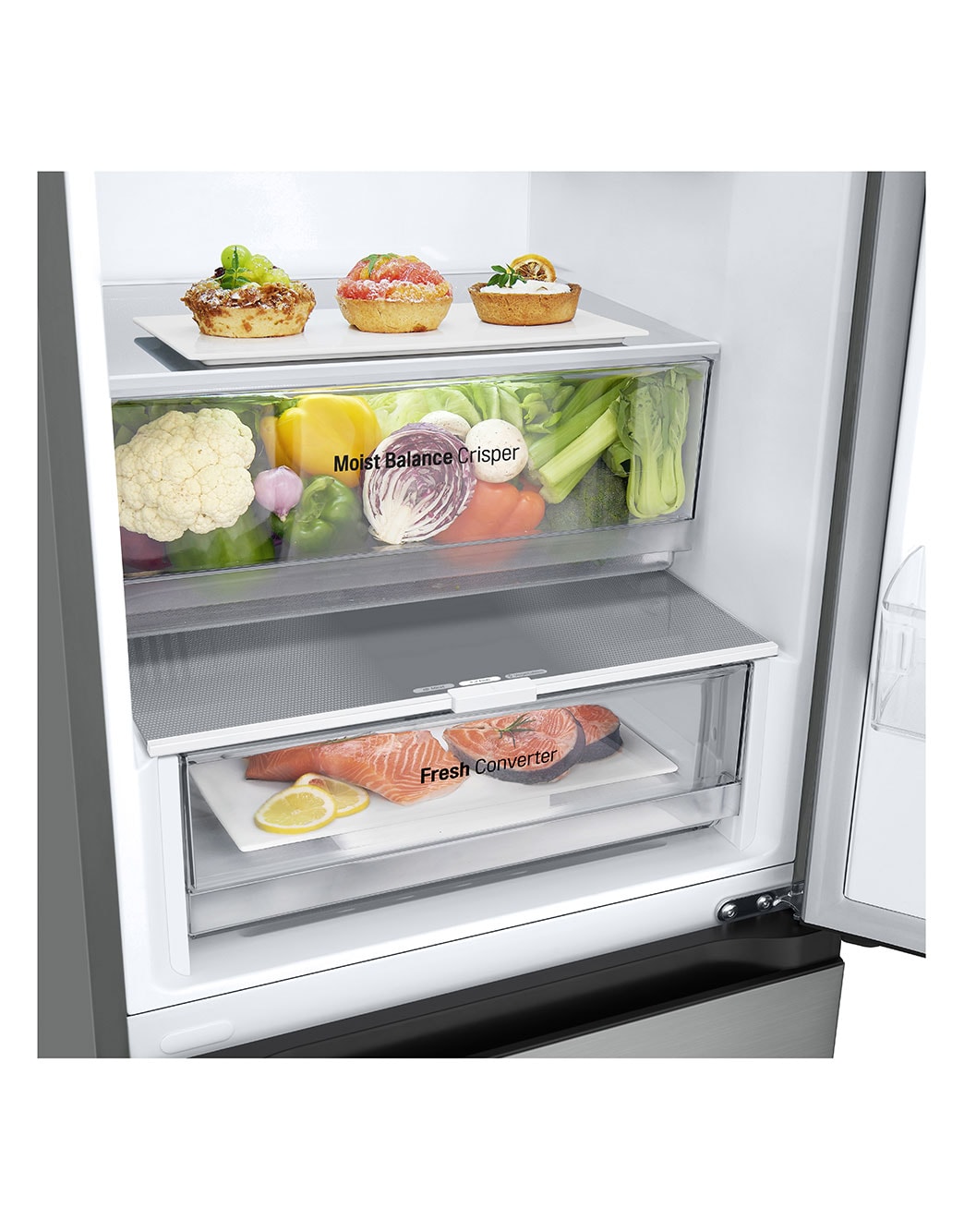 386L Tall Fridge Freezer Prime Silver GBF3202DPY | LG UK
