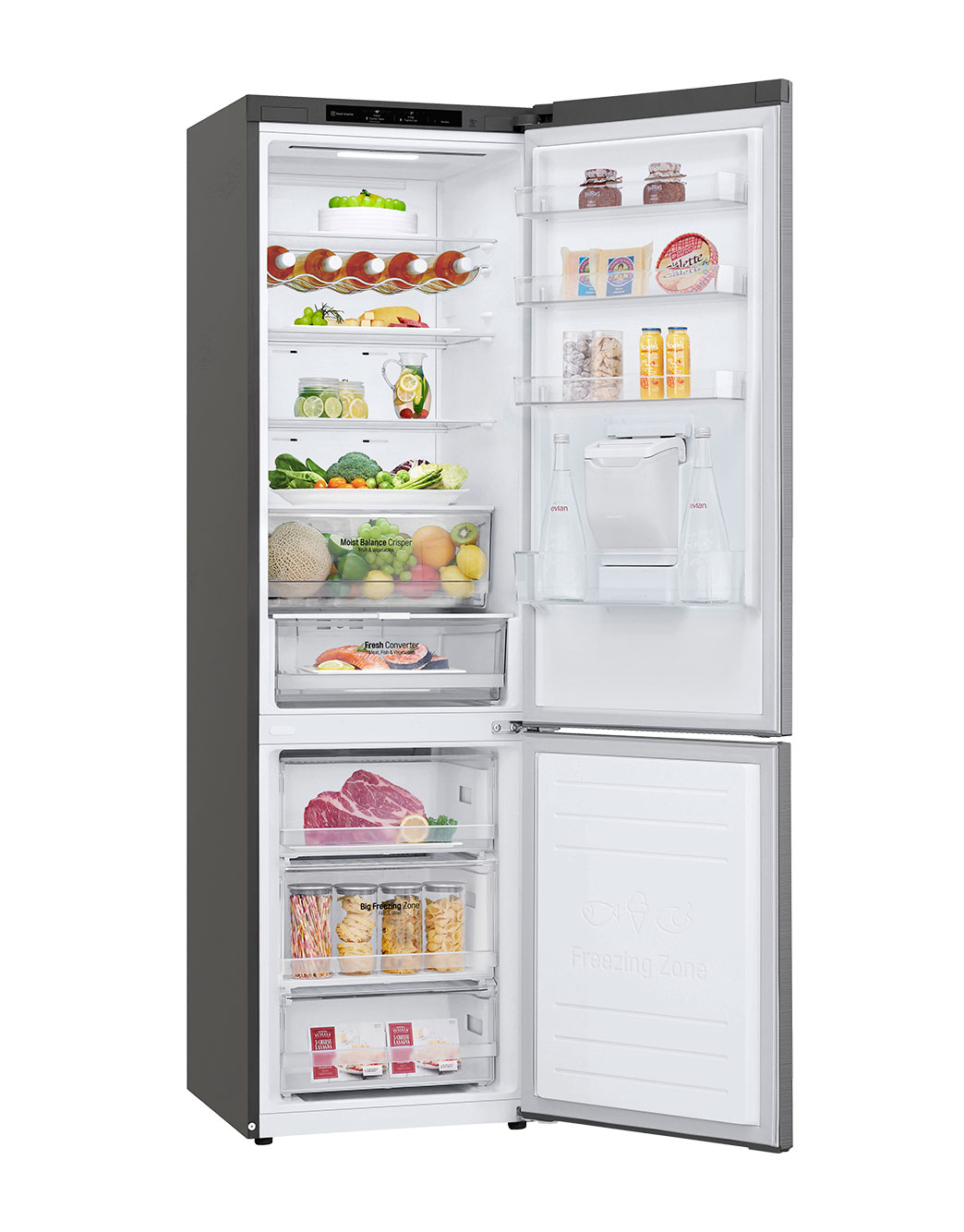 384L Tall Fridge Freezer Shiny Steel | LG UK