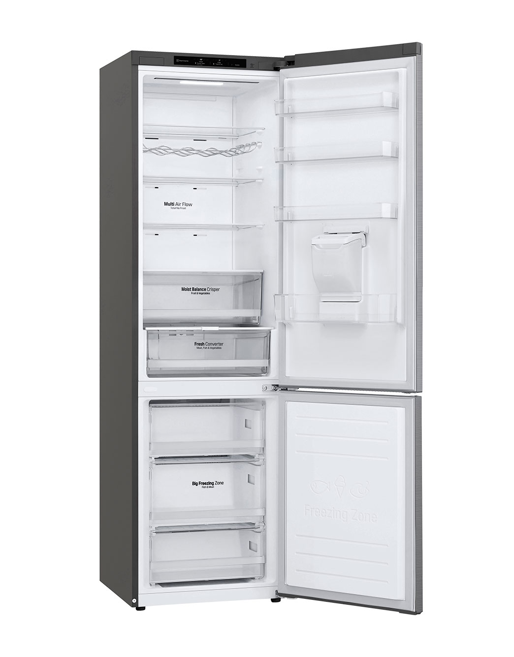 384L Tall Fridge Freezer Shiny Steel | LG UK