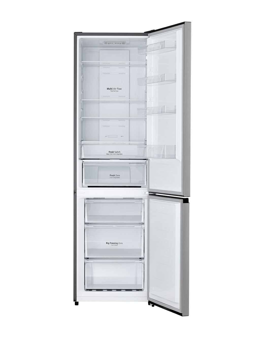 336L Total No Frost Tall Fridge Freezer, Silver | LG UK