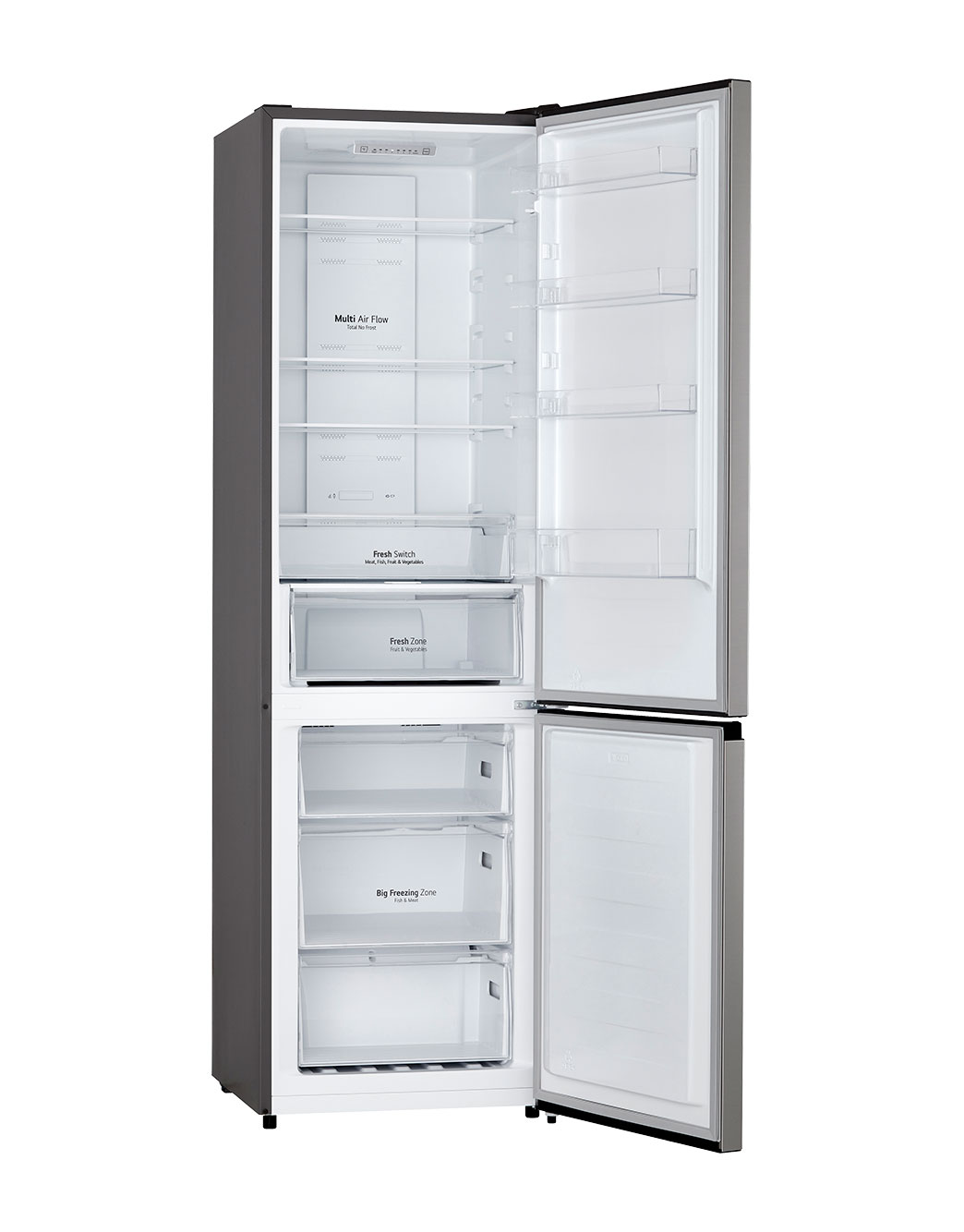 336L Total No Frost Tall Fridge Freezer, Silver | LG UK