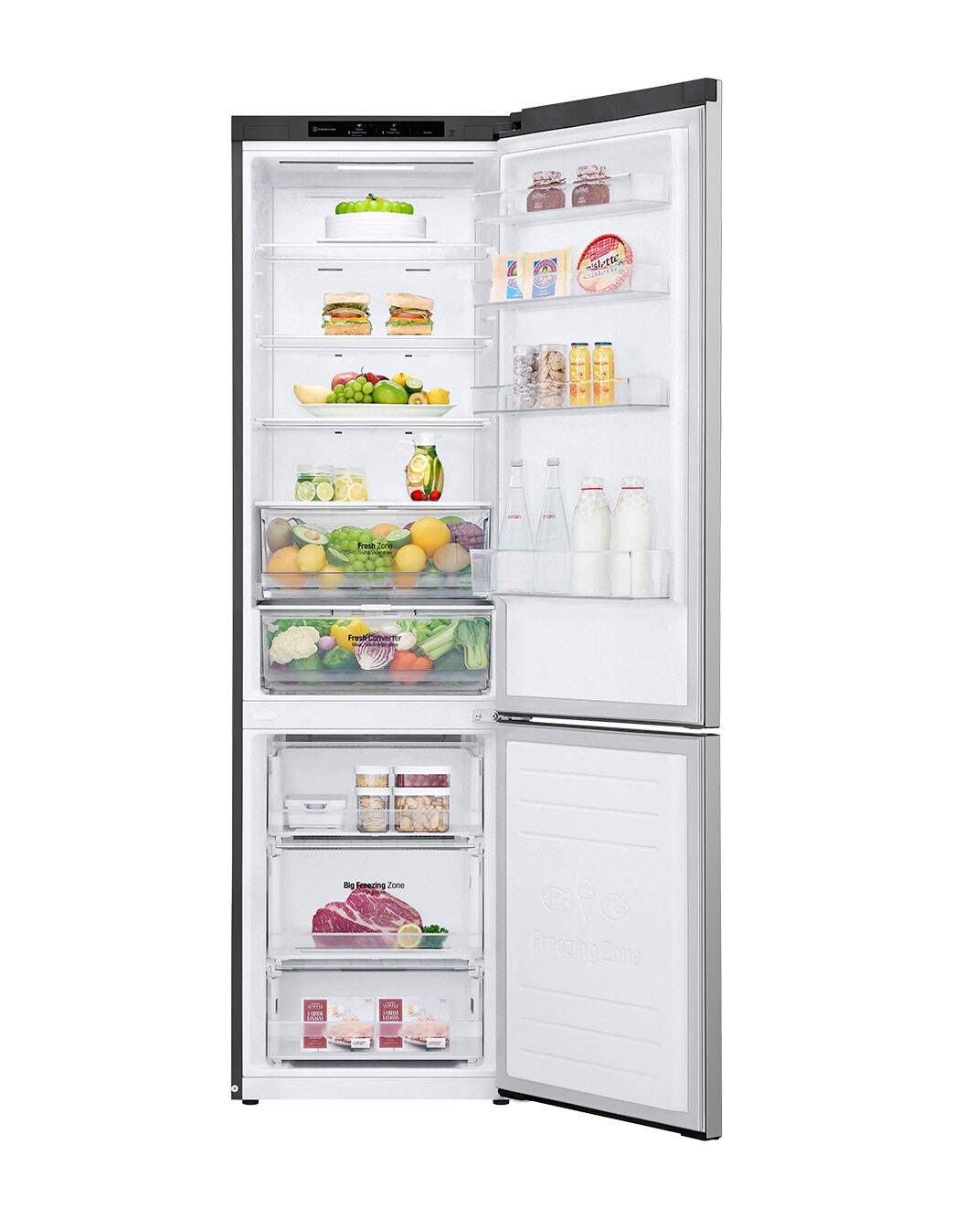 384L Tall Fridge Freezer Prime Silver | LG UK