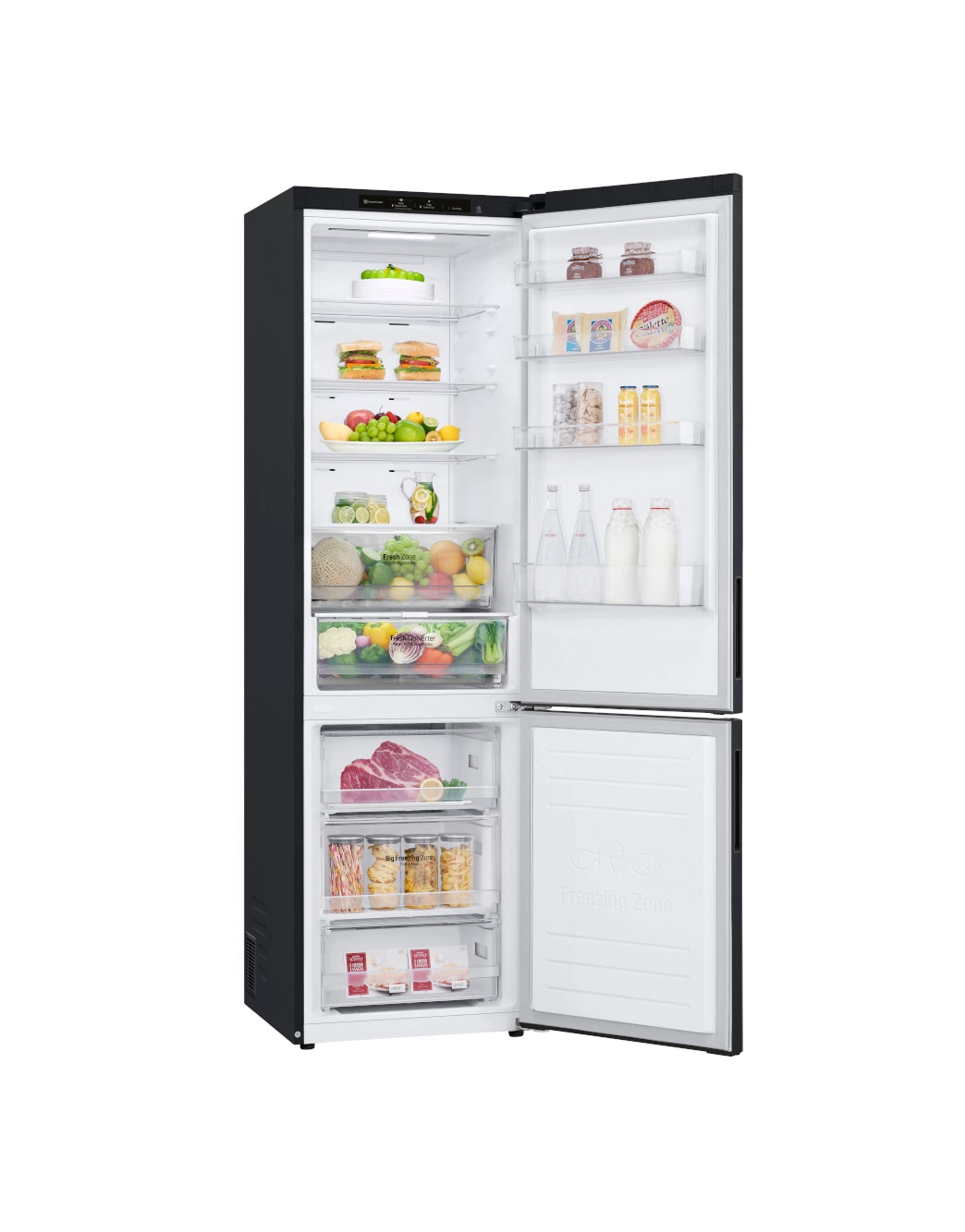 384L Tall Fridge Freezer Matte Black | LG UK