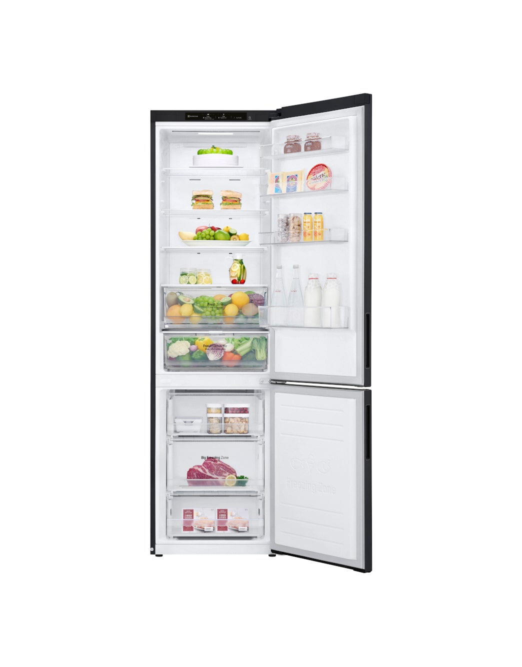 384L Tall Fridge Freezer Matte Black | LG UK