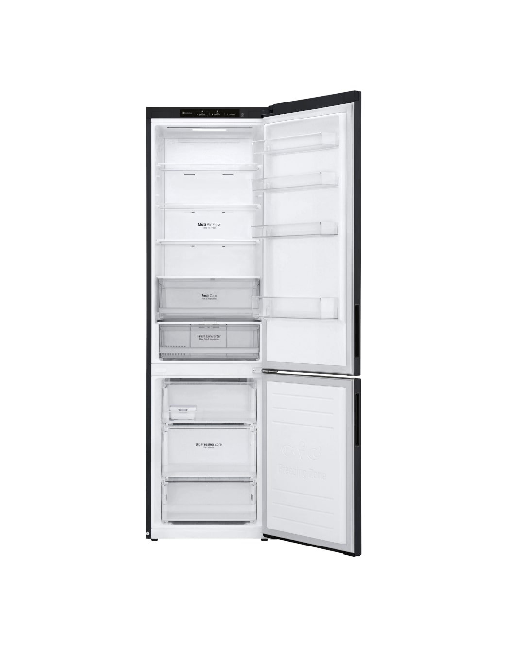 384L Tall Fridge Freezer Matte Black | LG UK