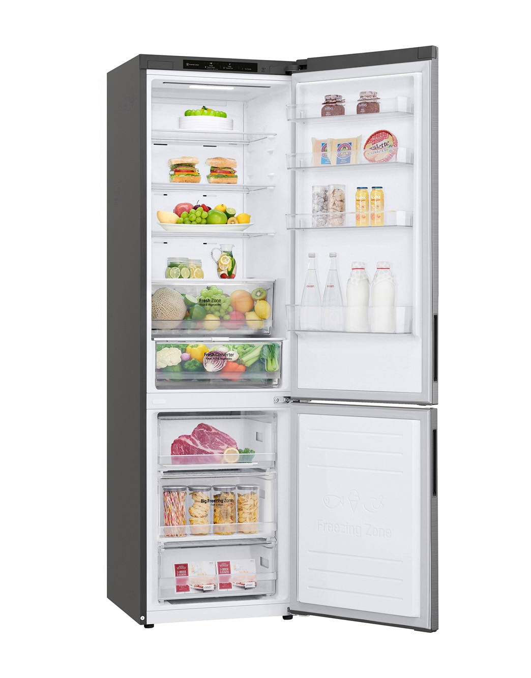 384L Tall Narrow Fridge Freezer Silver | LG UK