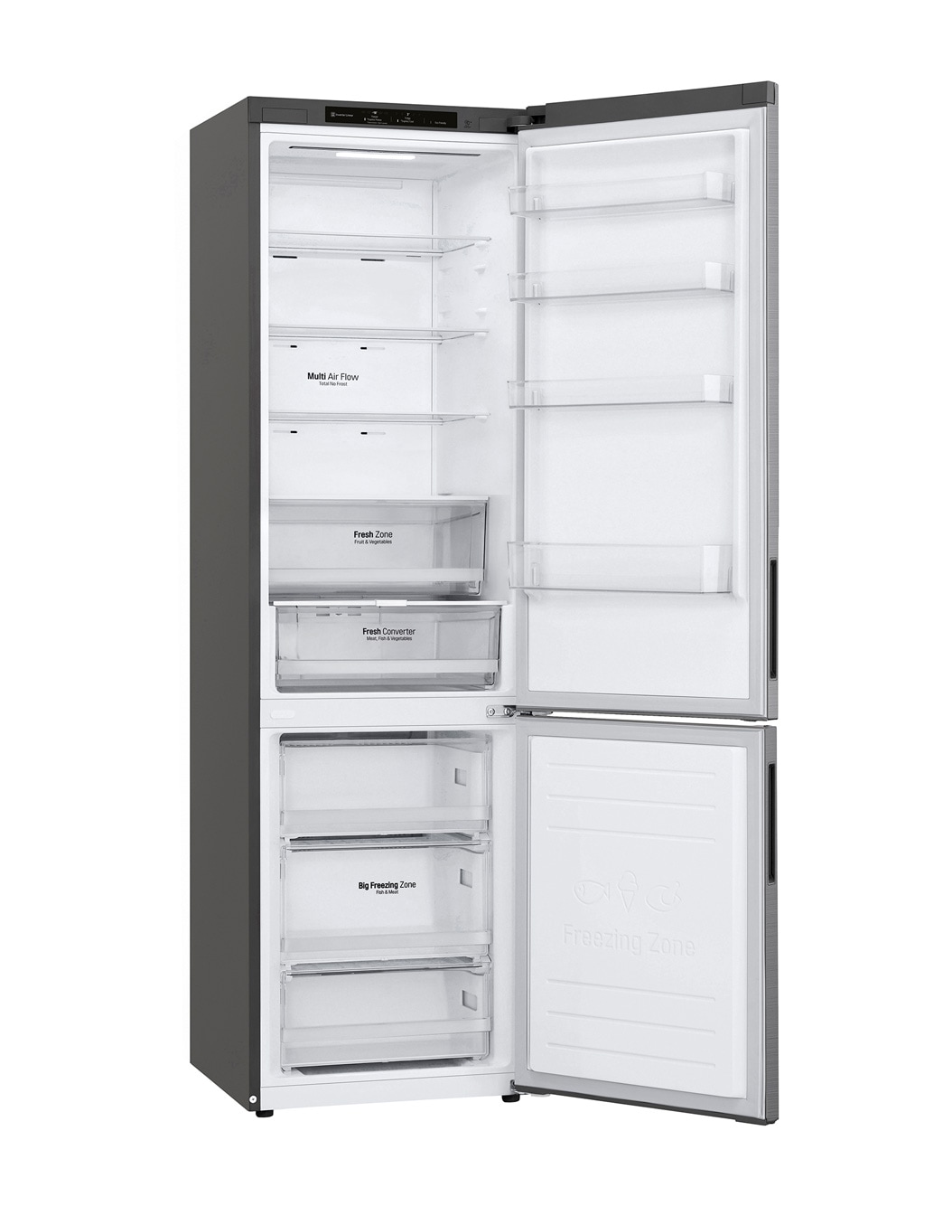 384L Tall Narrow Fridge Freezer Silver | LG UK