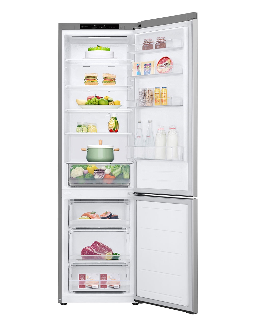 387L Tall Fridge Freezer Prime Silver GBV22L0EPY | LG UK