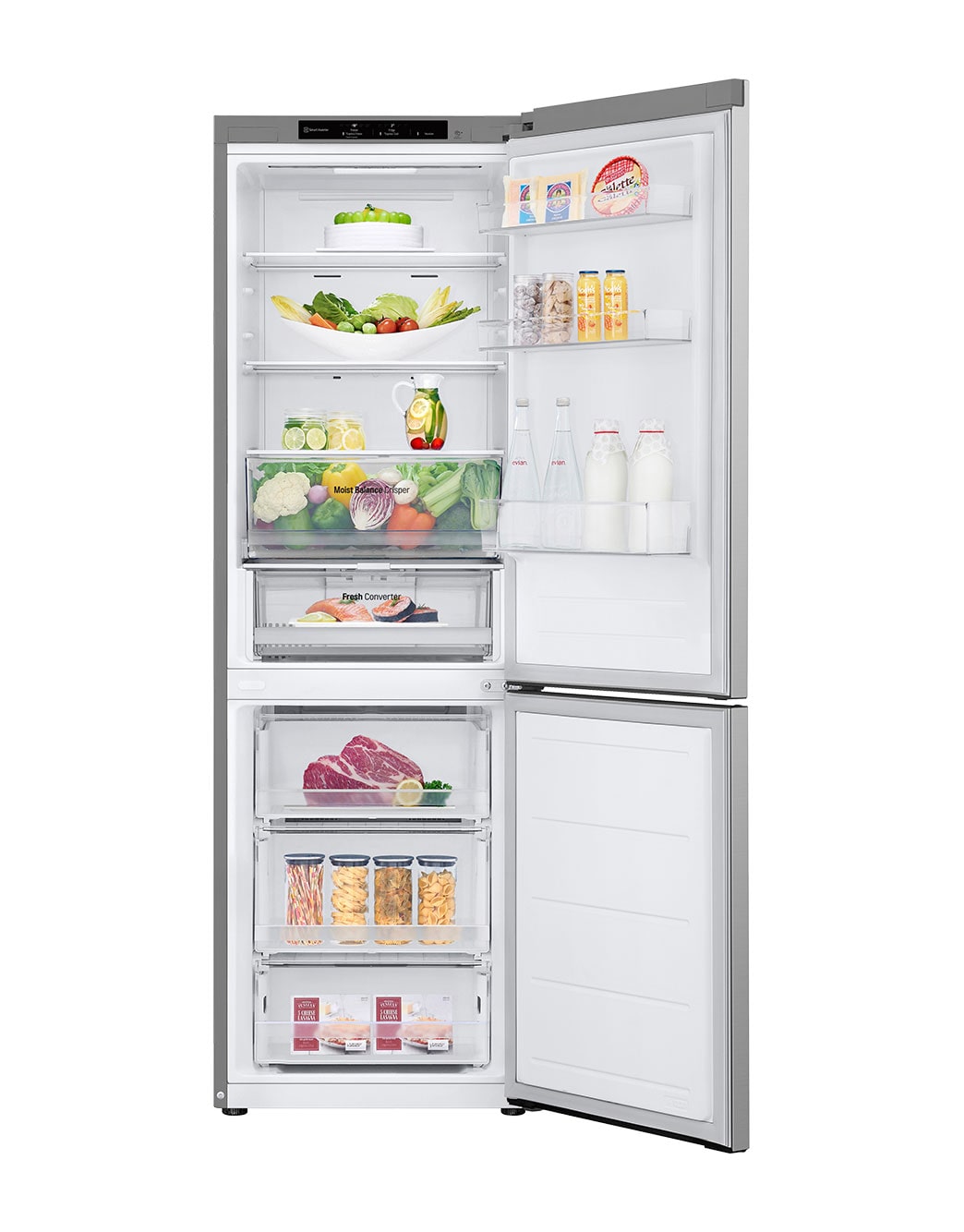 344L NatureFRESH™ Tall Fridge Freezer Prime Silver | LG UK