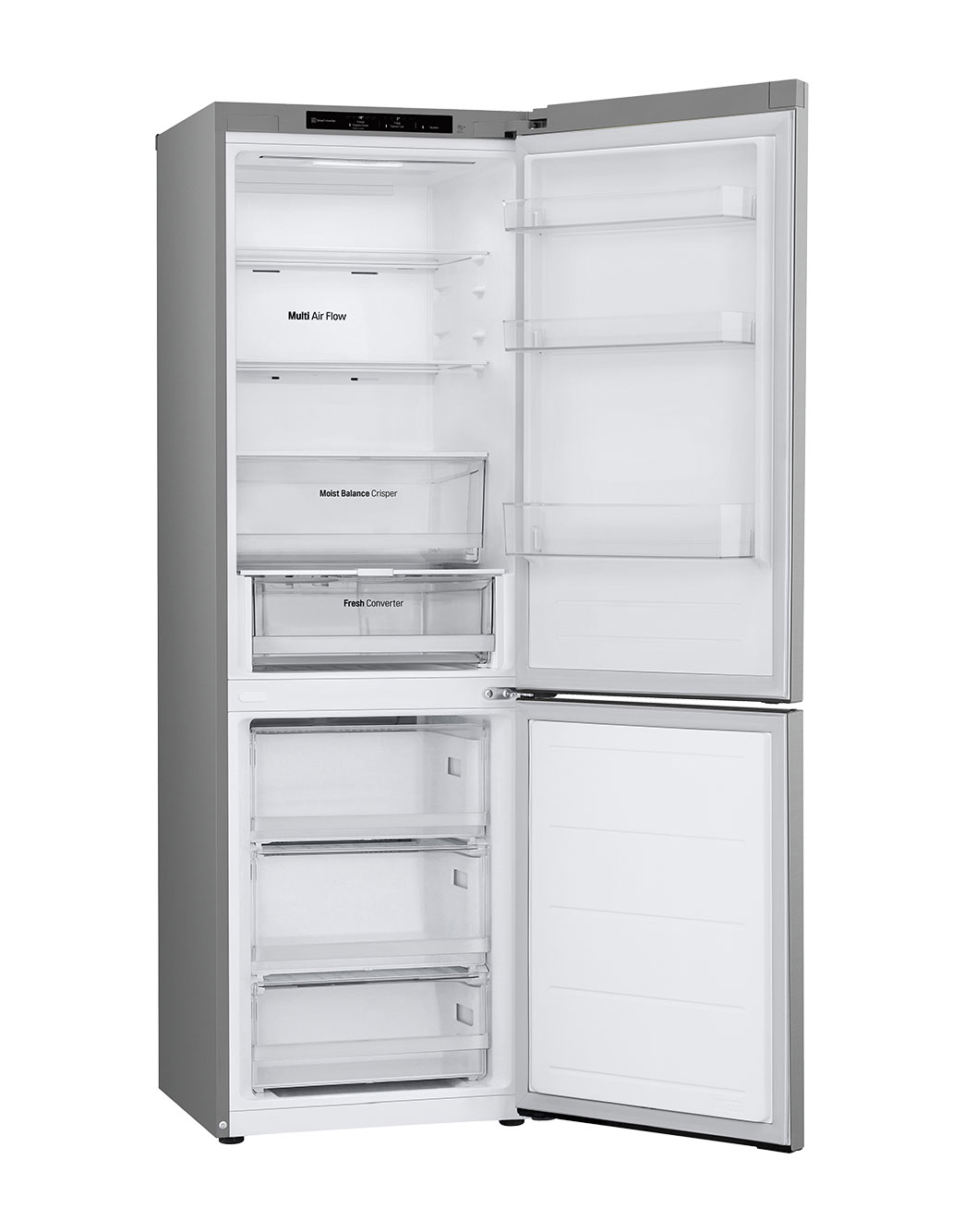 344L NatureFRESH™ Tall Fridge Freezer Prime Silver | LG UK